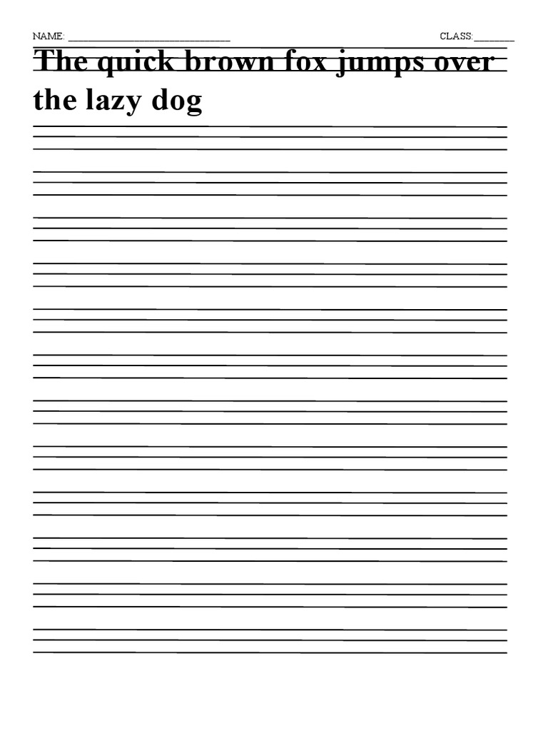 Cursive Writing-The Quick Brown Fox Jumps Over The Lazy Dog | PDF