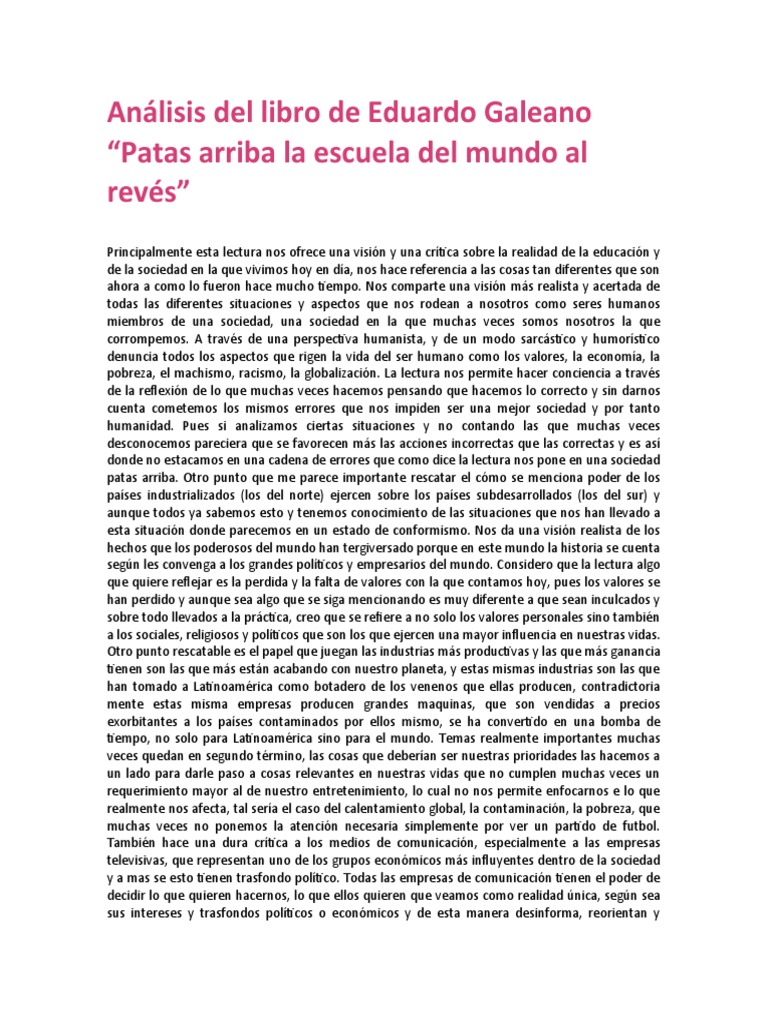 Análisis Del Libro de Eduardo Galeano | PDF | Sociedad | Pobreza