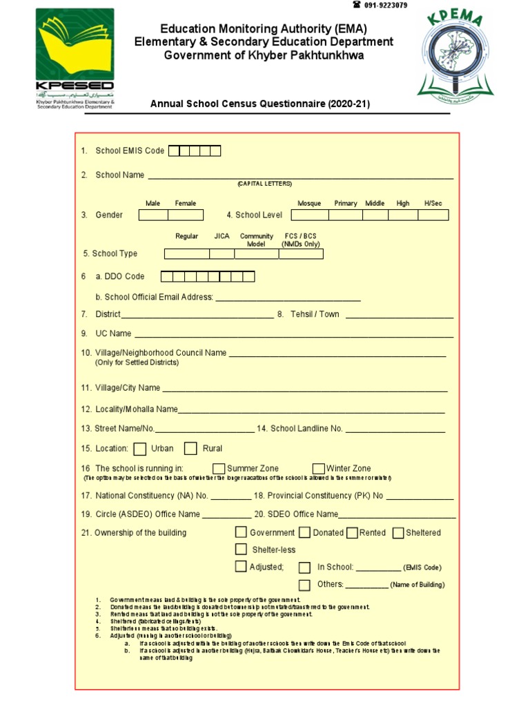 ASC 2020-21 Questionnaire PDF | PDF | Classroom | Teachers