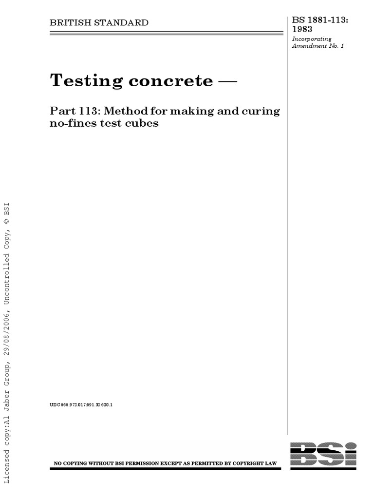 BS 1881-113 1983 - Testing Concrete - Making & Curin No-Fines Test ...