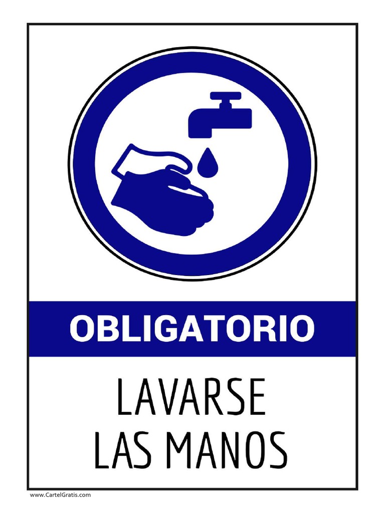 Cartel Obligatorio Lavarse Las Manos | PDF