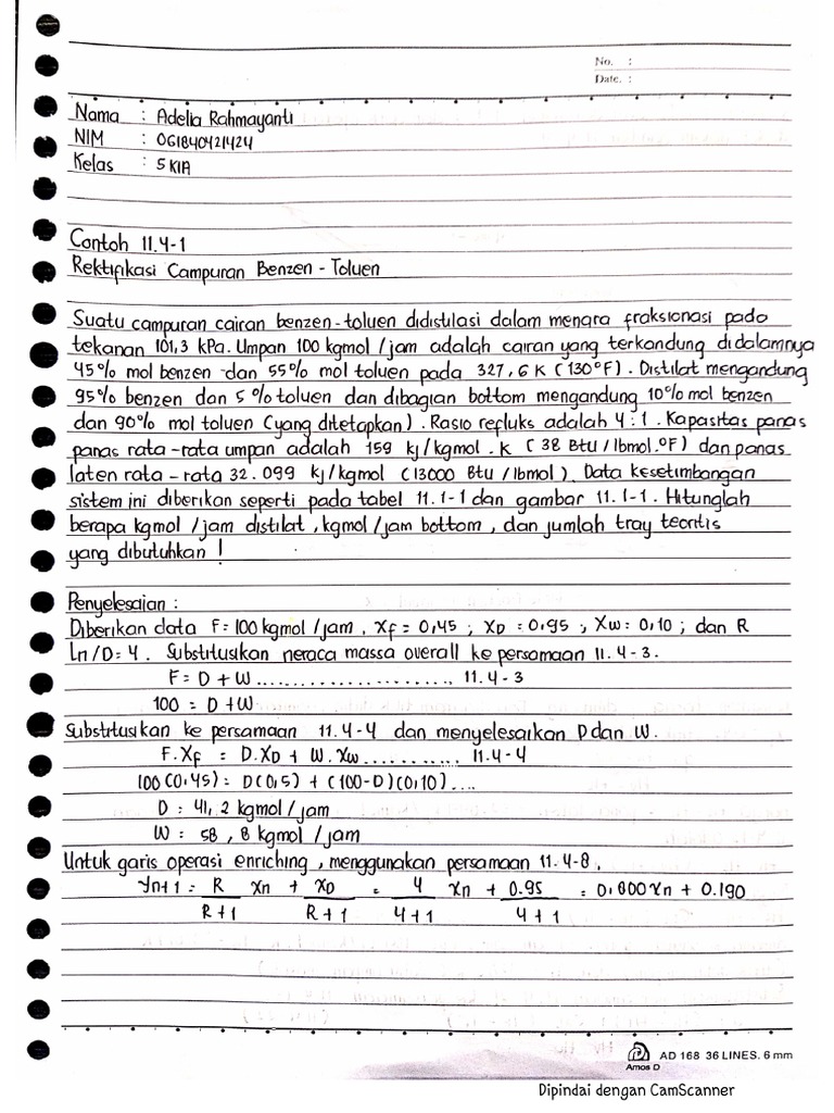 Adelia Rahmayanti 5 KIA - Contoh Soal 11.4-1 Rektifikasi PDF | PDF