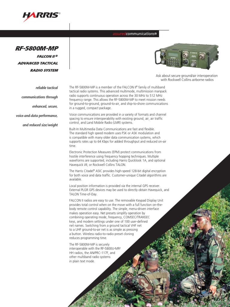 Rf-5800M-Mp: Falcon Ii® Advanced Tactical Radio System | PDF | Radio ...