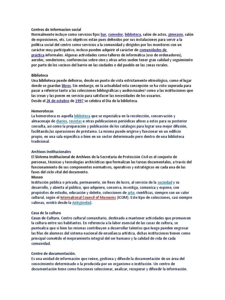 Centros de Informacion Social | PDF | Bibliotecas | Guatemala