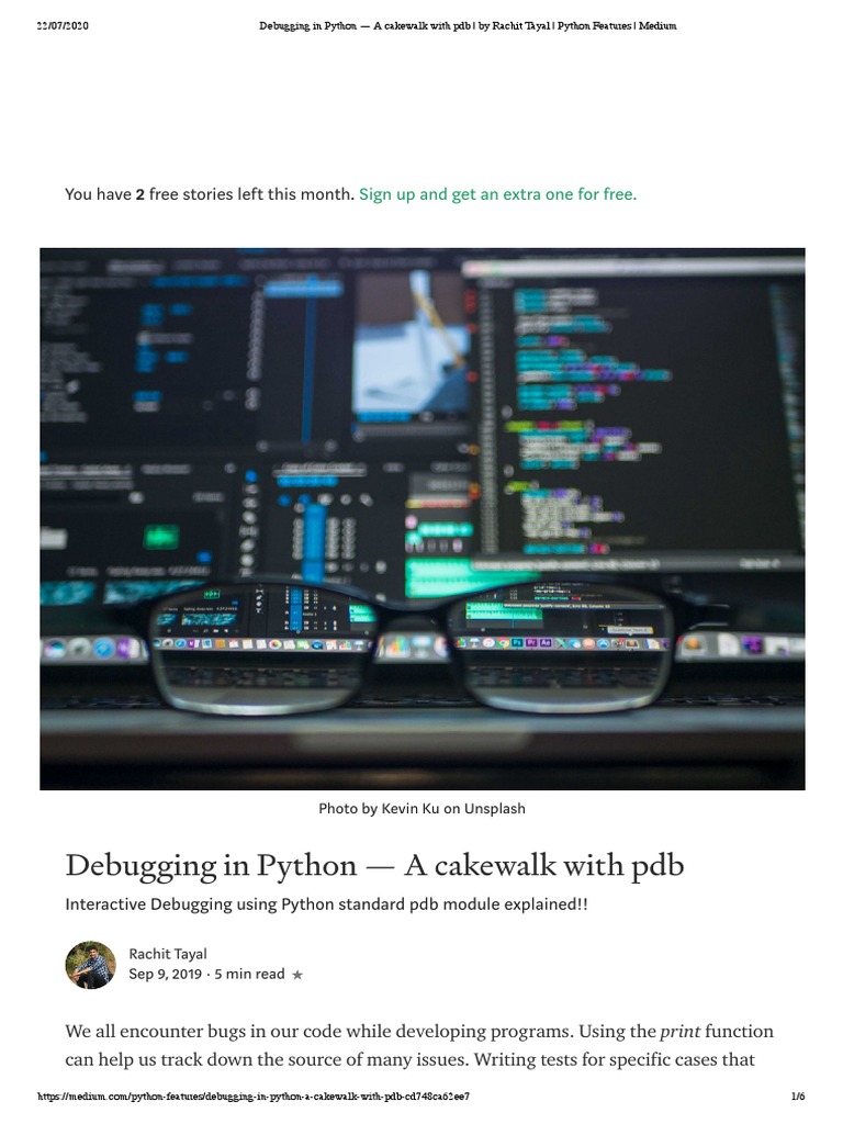 Debugging in Python - A Cakewalk With PDB - by Rachit Tayal - Python Features - Medium | PDF ...