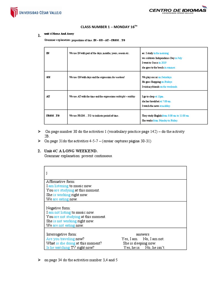 Class Number 1 - Monday 16: Grammar Explanation | PDF | Semiotics ...