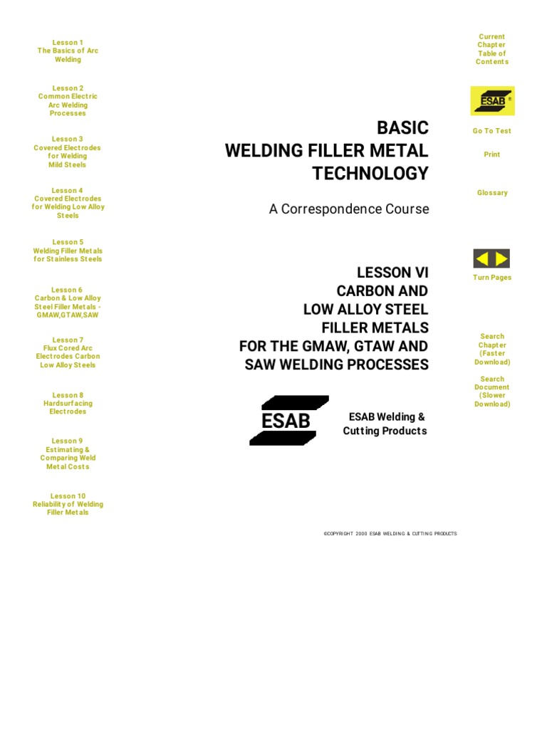Lesson 6 - Carbon & Low Alloy Steel Filler Metals For The GMAW, GTAW ...