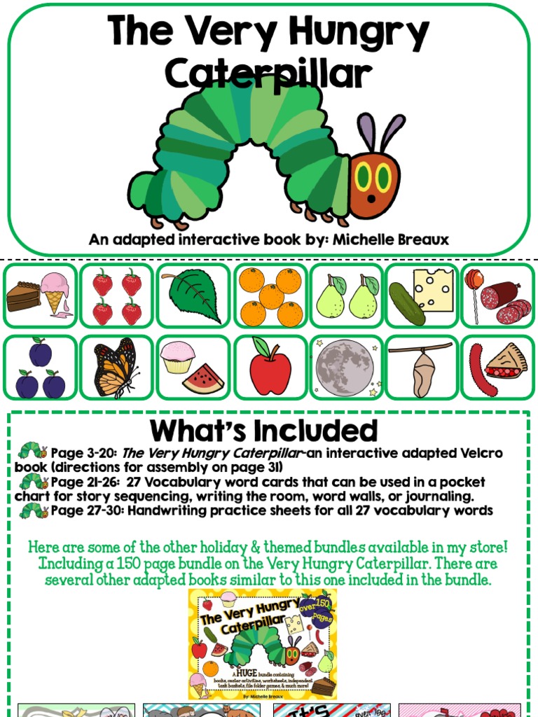 Interactive Adapted Book: Hungry Caterpillar | PDF | Cooking, Food & Wine