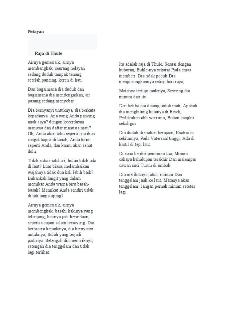 Puisi Nelayan dan Kerinduan Laut | PDF