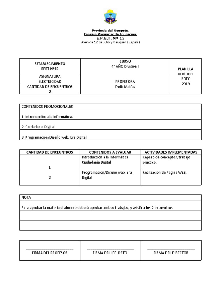 Planificacion Poec | PDF