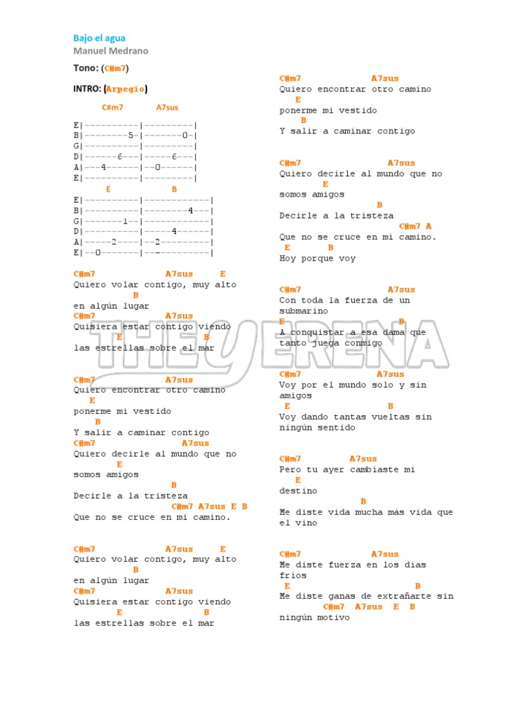 Bajo El Agua - Manuel Medrano PDF | PDF