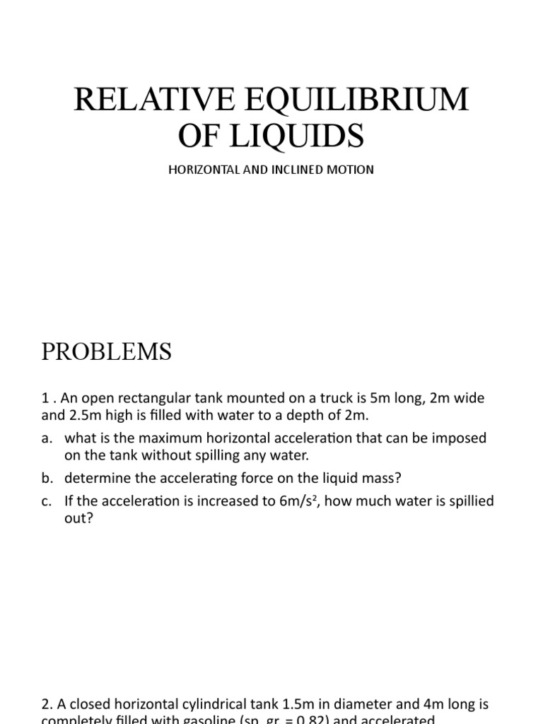 Liquid Dynamics and Equilibrium Analysis | PDF | Rotation Around A ...