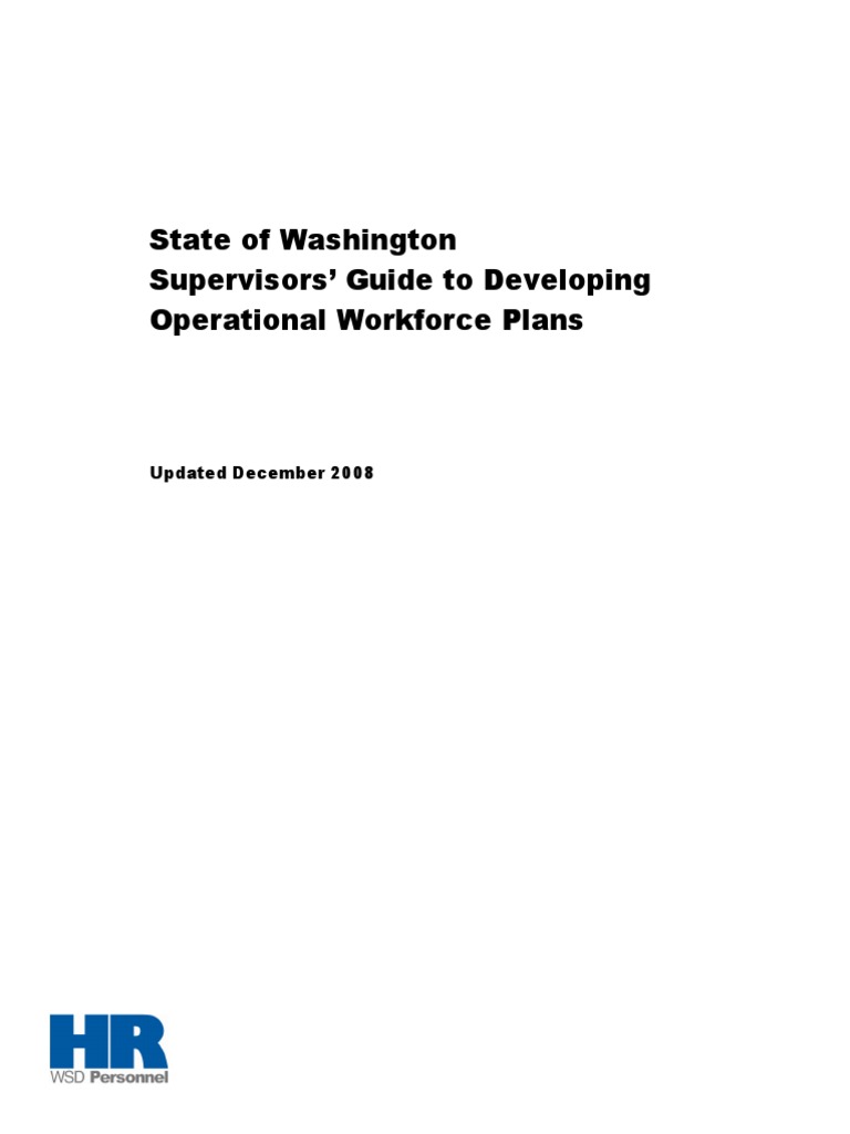 State of Washington Supervisors' Guide To Developing Operational ...