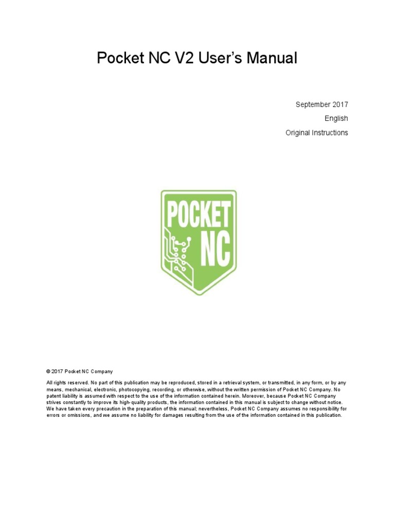 Pocket NC V2 Users Manual | PDF | Screw | Computing