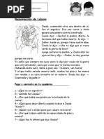 Actividades sobre la Resurrección de Lázaro | PDF