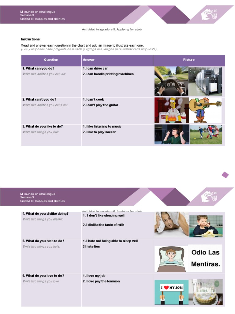 Instructions:: Read and Answer Each Question in The Chart and Add An ...