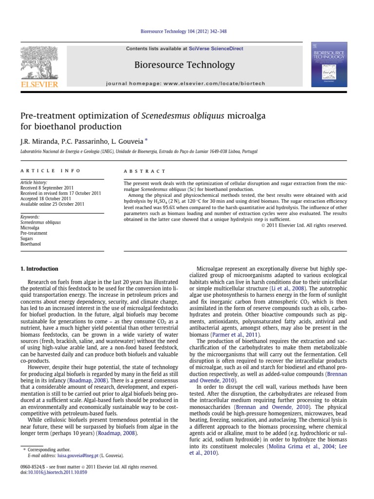 Scenedesmus Obliquus 4 PDF | PDF | Algae Fuel | Biofuel