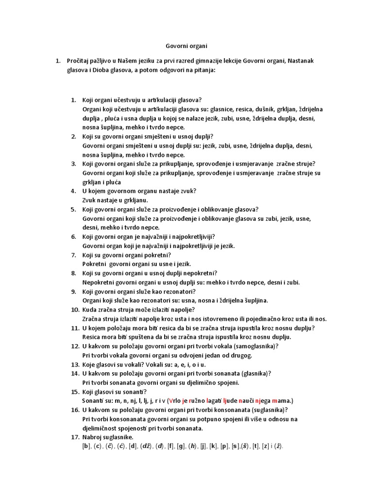 Govorni Organi | PDF