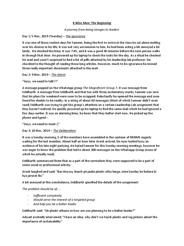 A Journey From Being Stooges To Leaders: 6 Wise Men: The Beginning ...