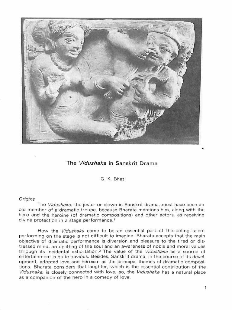 The Vidushaka in Sanskrit Drama-G. K. Bhat PDF | PDF | Mantra | Love