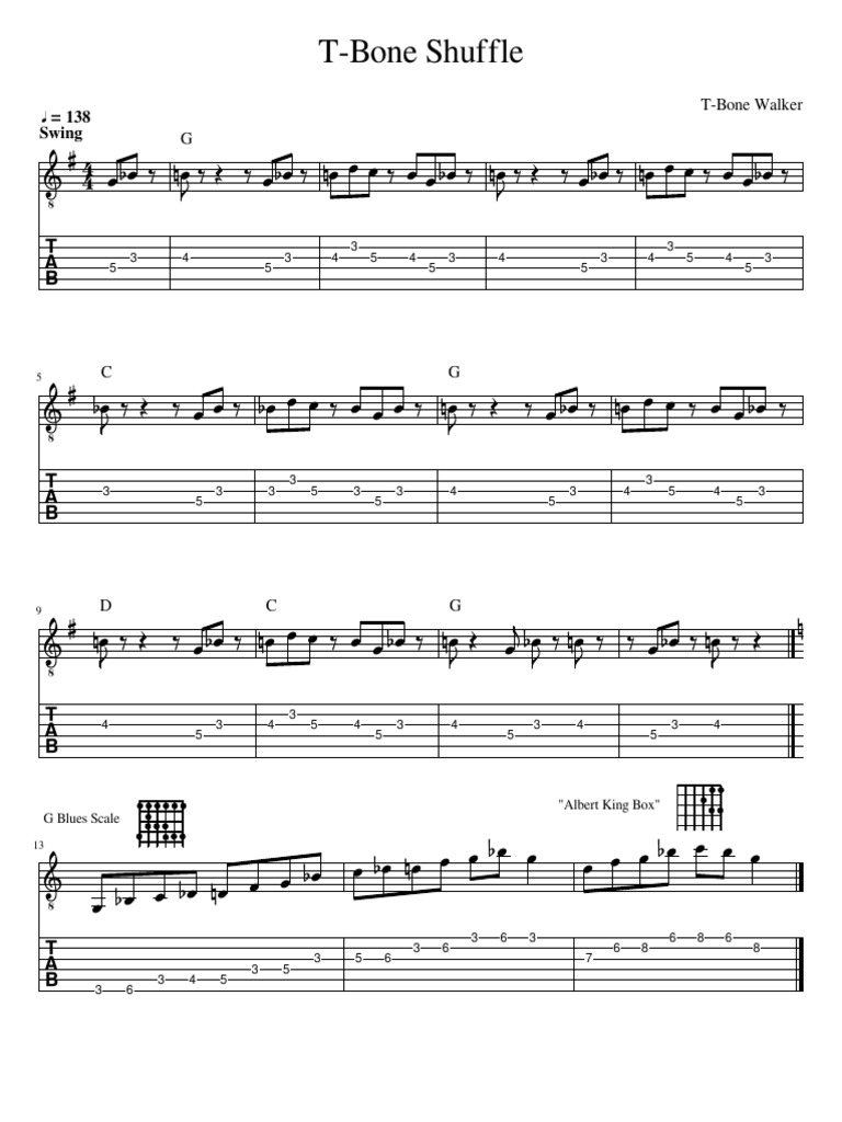T-Bone Shuffle: Swing | PDF | American Styles Of Music | North American ...