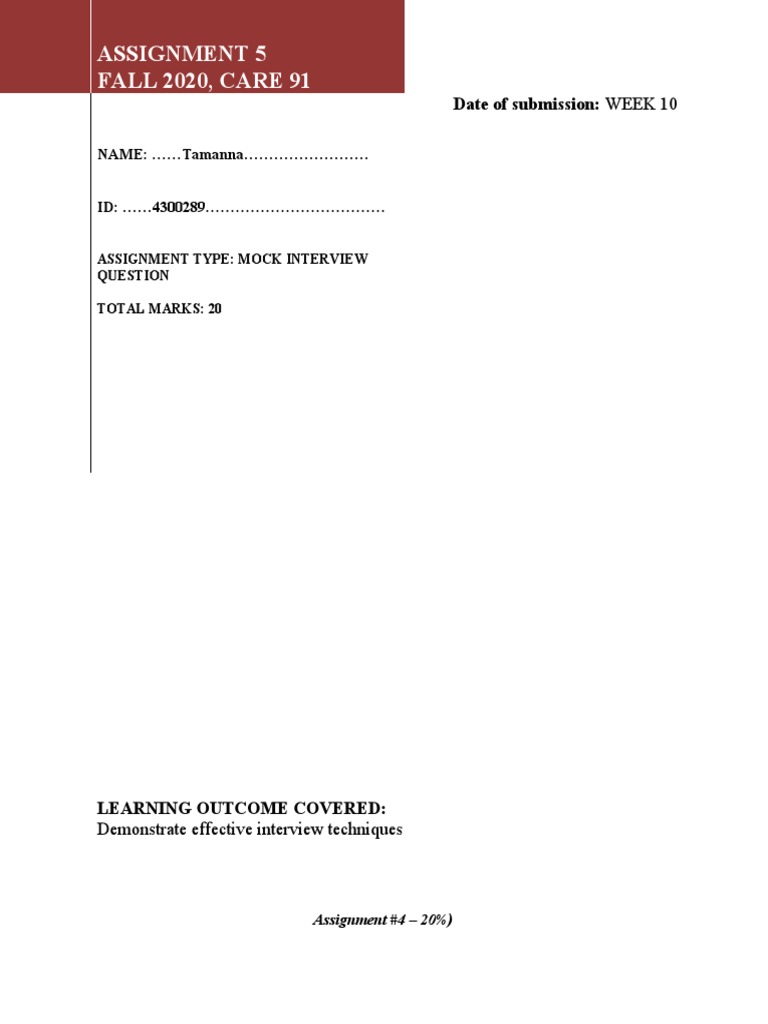 Assignment 5 Care 91 4300289 | PDF | Criticism | Psychological Concepts