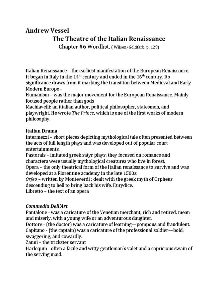 WL #6, Italian Renaissance | PDF | Orpheus | Theatre