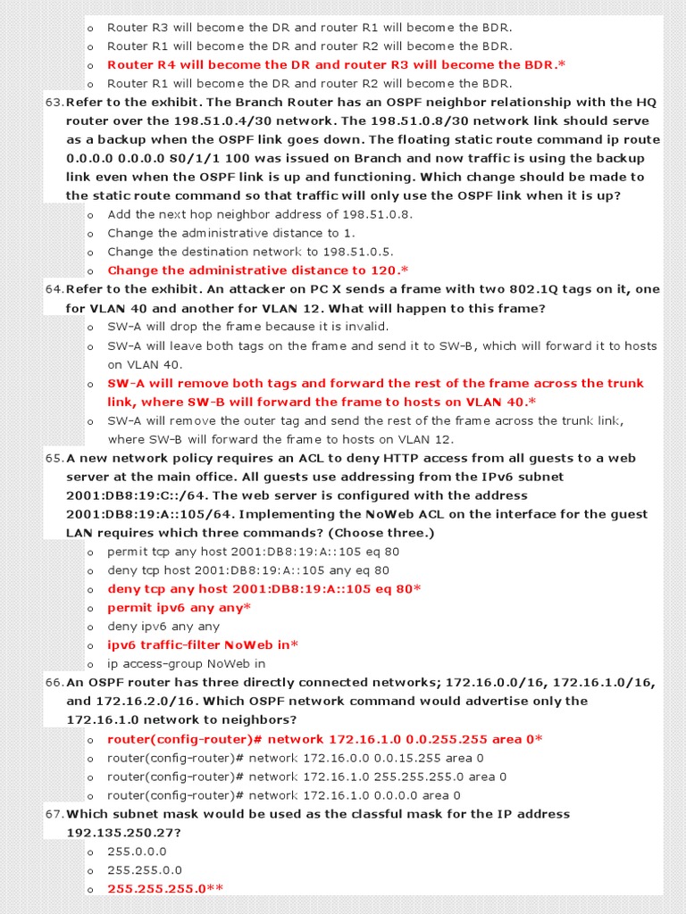 CCNA 2 v6.0 Final Exam Answers 2018 - Routing & Switching Essentials-42-45 PDF | PDF | I Pv6 ...