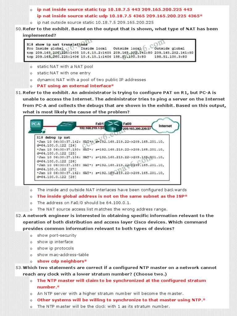 CCNA 2 v6.0 Final Exam Answers 2018 - Routing & Switching Essentials-13-15 PDF | PDF | Ip ...