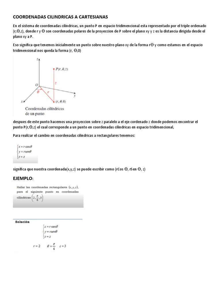 Conversion Entre Sistemas de Coordenadas | PDF | Sistema coordinado | Sistema de coordenadas ...