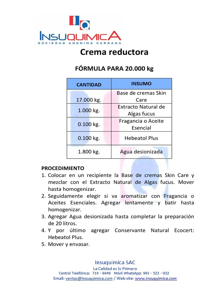 Crema Reductora con Hebeatol Plus | PDF