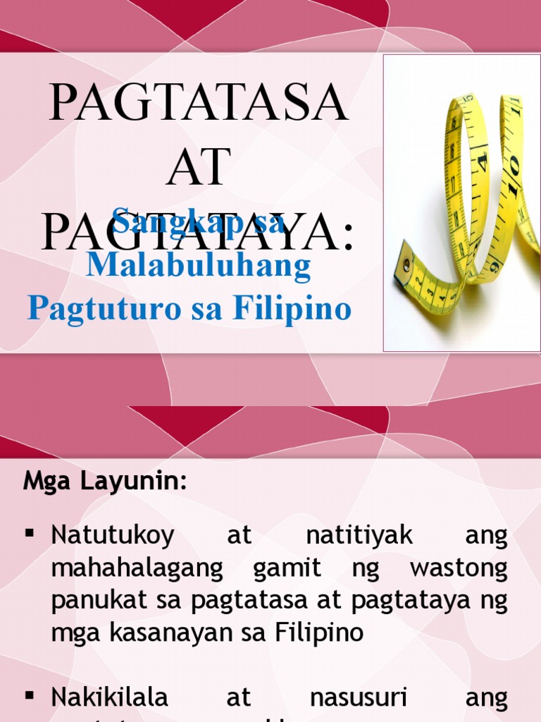 Pagtatasa at Pagtataya Sa Filipino | PDF