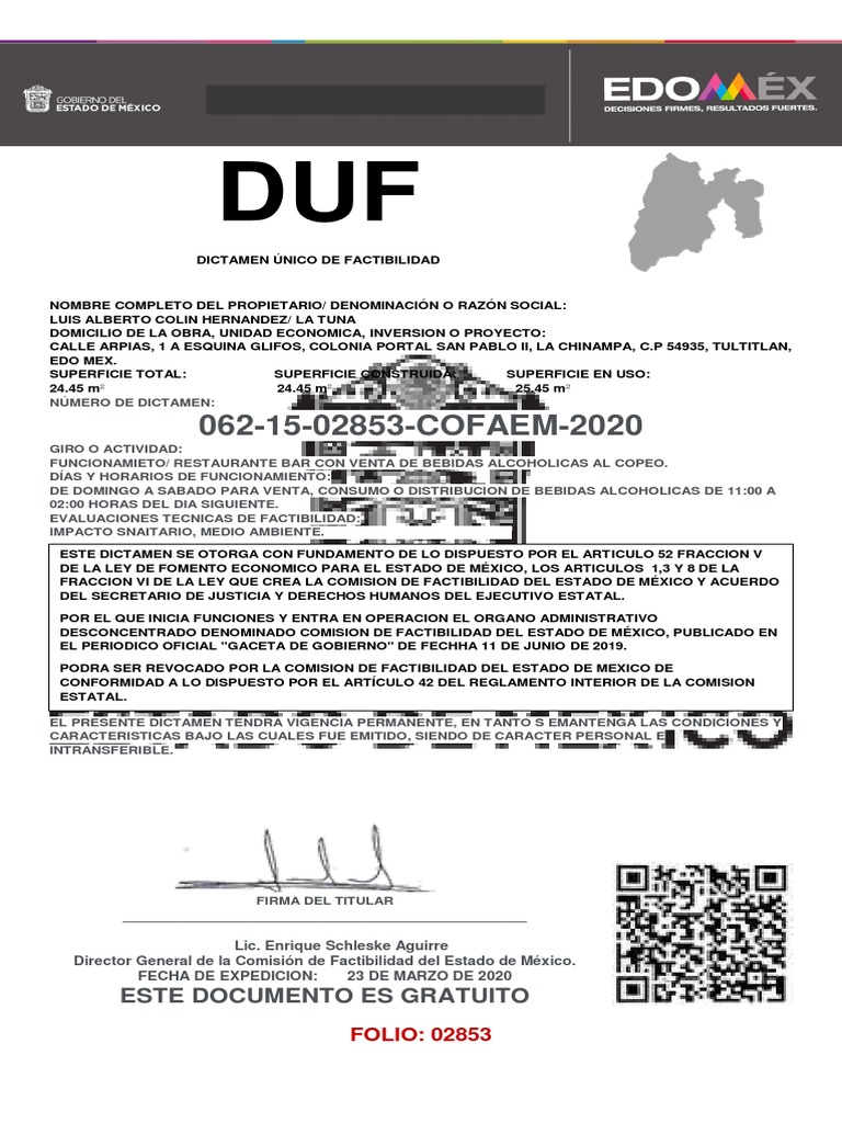 DUF Firma PDF | PDF