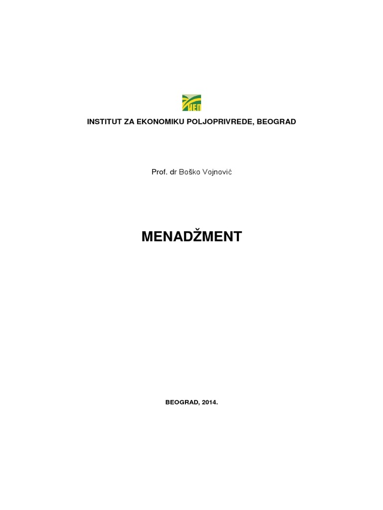 Vojinovic - Menadzment PDF | PDF
