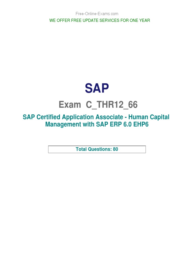 Exam C - THR12 - 66: SAP Certified Application Associate - Human ...