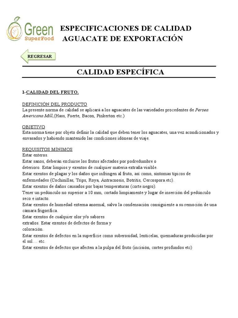 Acuerdo de Calidad Cliente | PDF | Aguacate | Science