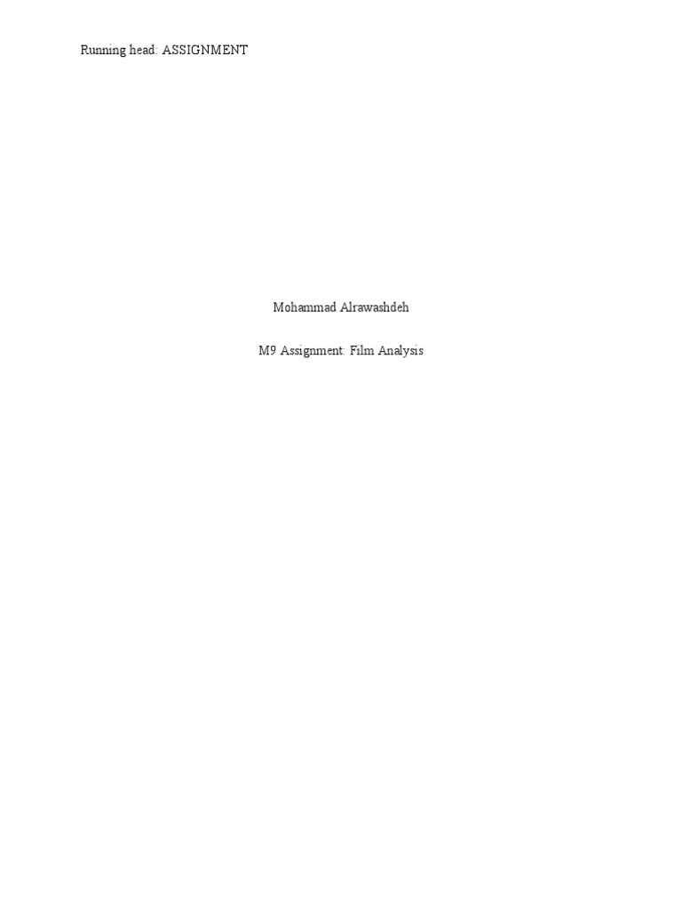 Humanities - M9 - Assignment - Film Analysis PDF | PDF | Entertainment ...