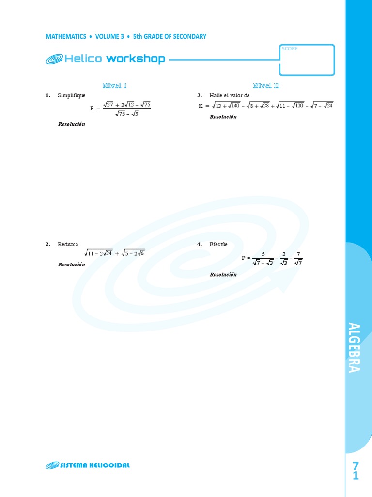 Álgebra Helicotaller Problemas Cap 8 PDF | PDF