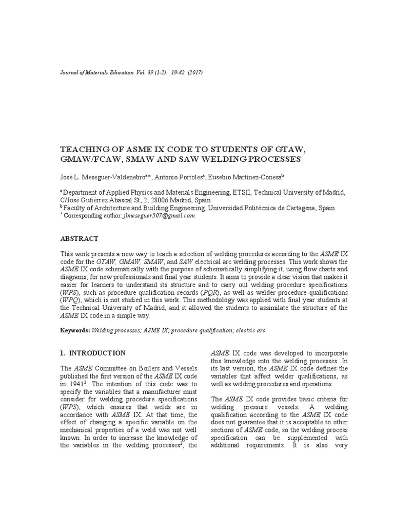 Teaching ASME IX Code for Welding Processes | PDF | Welding | Construction