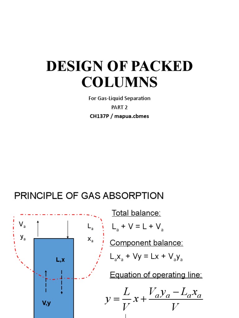 Packed Column Absorber Design for Gas-Liquid Separation | PDF | Phases ...