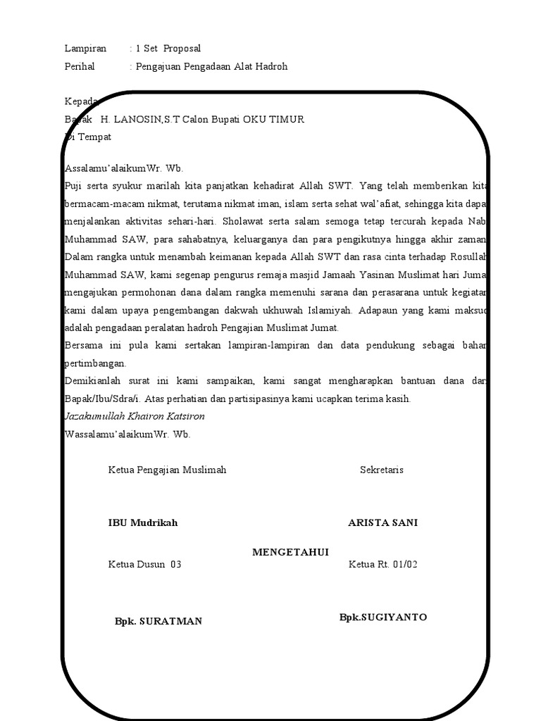 Contoh Proposal Pengajuan Pengadaan Alat | PDF