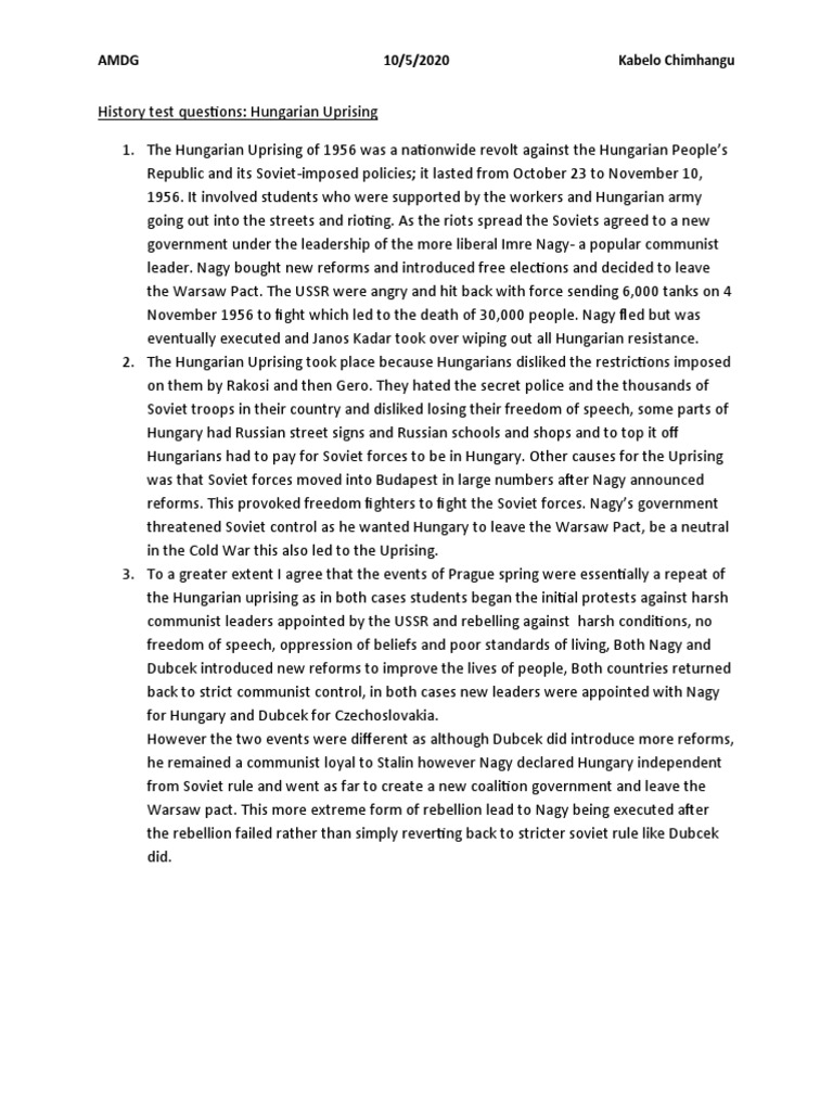 Hungarian Uprising: Causes and Consequences | PDF | Hungary | Soviet Union