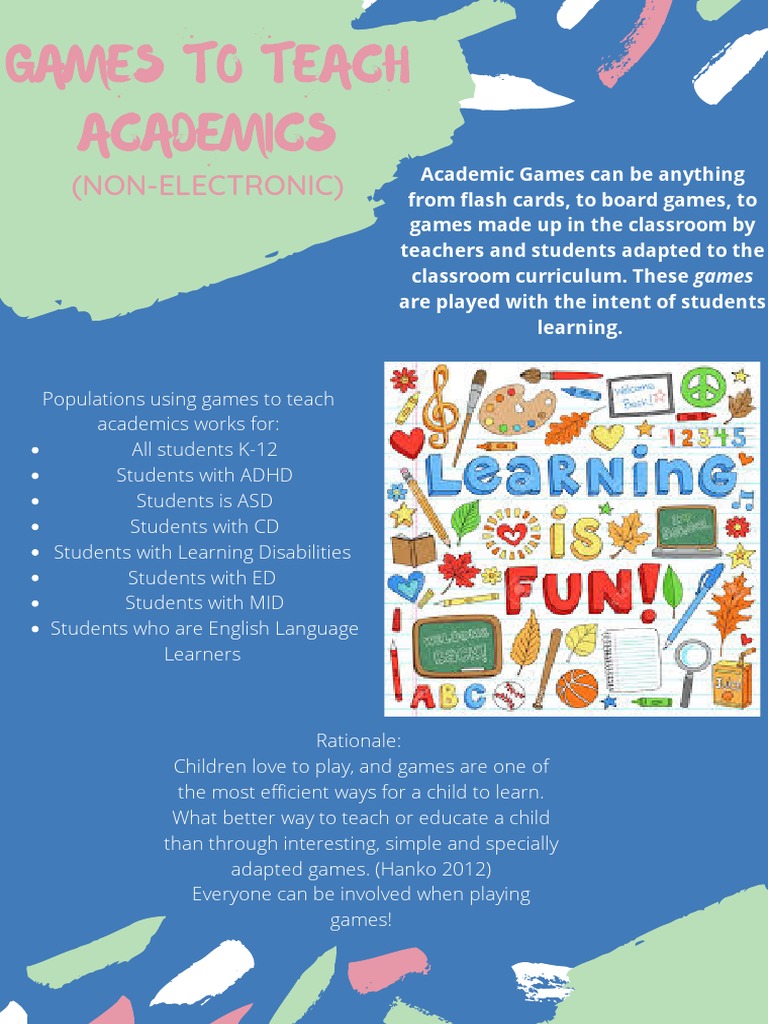Engaging Non-Electronic Academic Games | PDF | Learning Disability ...