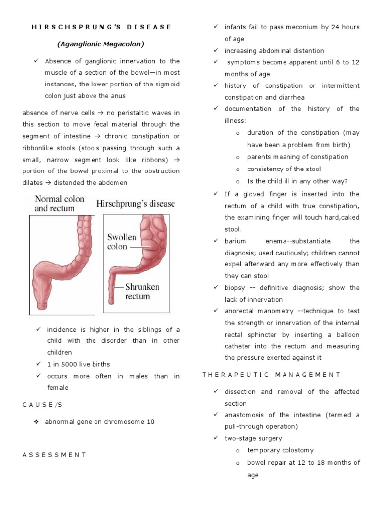 (Aganglionic Megacolon) : Hirschsprung'S Disease | PDF | Constipation ...