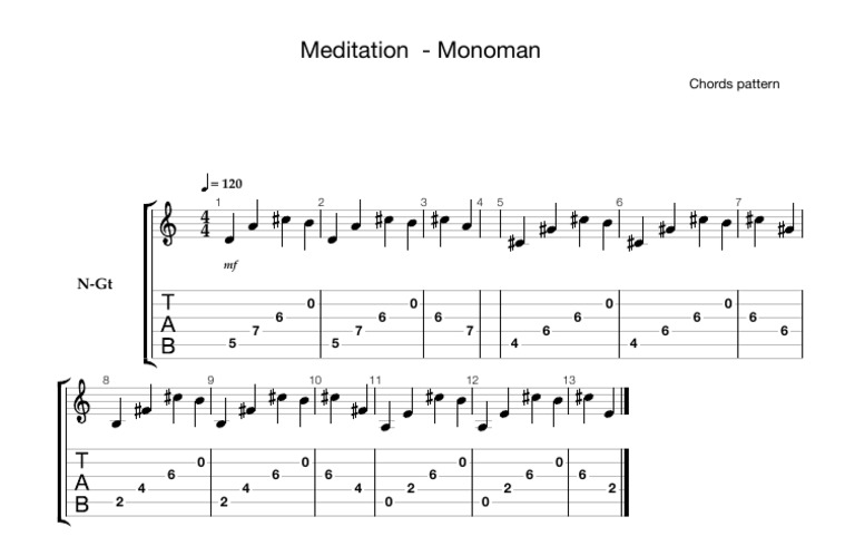 Meditation - Monoman Chords - Imprimir - Portifólio. | PDF