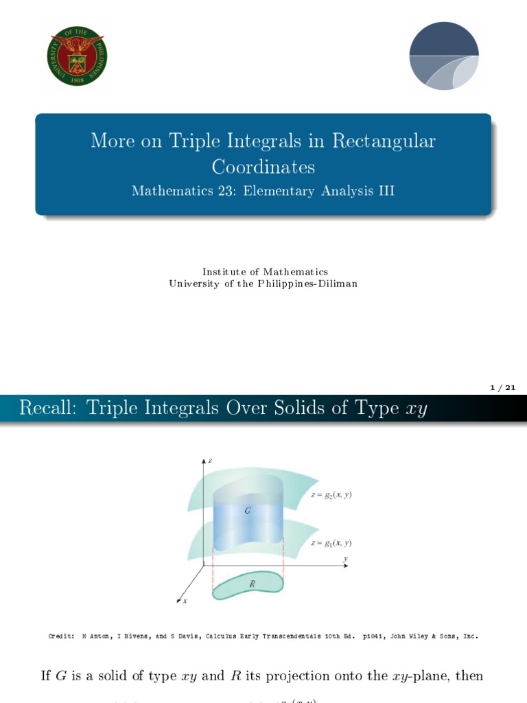 Volume Calculation Using Triple Integrals | PDF | Volume | Integral