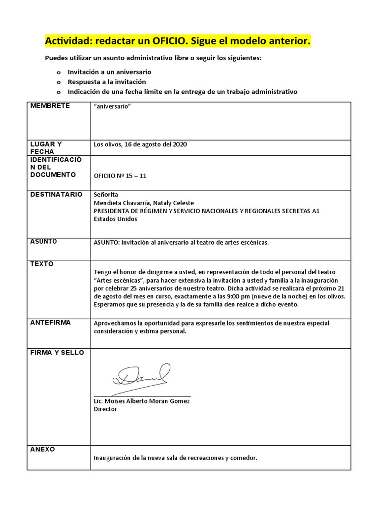 Plantilla de Oficio | PDF