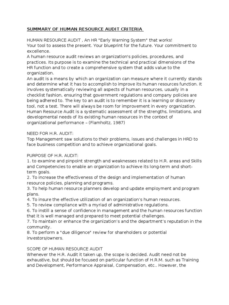 HR Audit | PDF