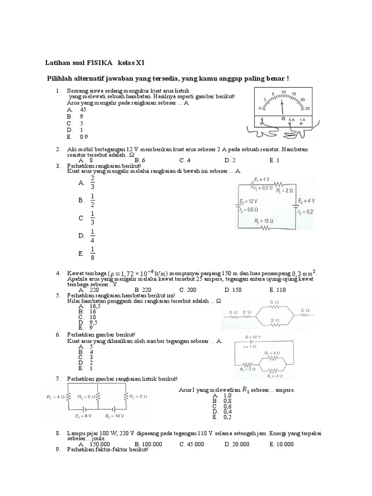 Latihan Soal FISIKA Kelas XII | PDF | Sains & Matematika | Teknologi & Rekayasa