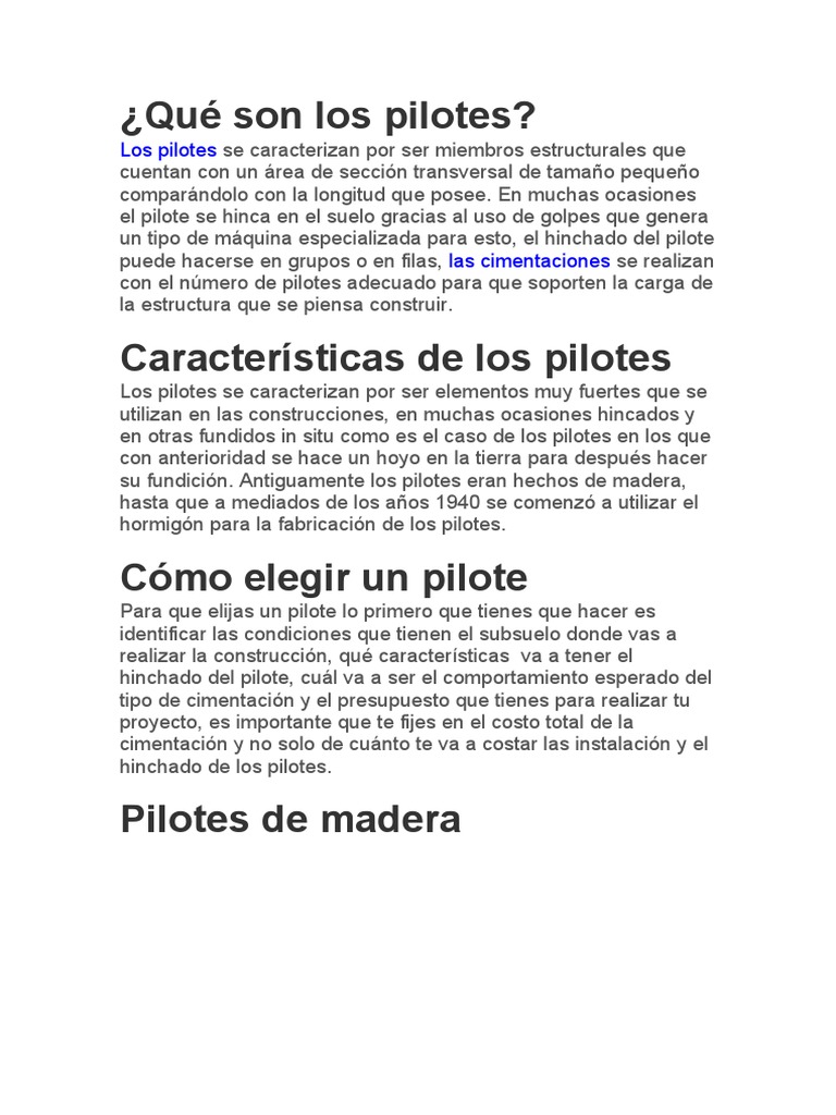 Pilotes de Madera | PDF | Fundación (Ingeniería) | Madera